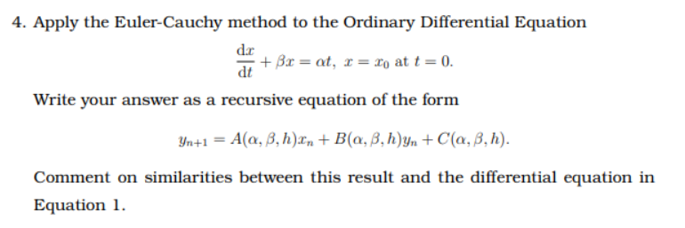 Solved Apply the Euler-Cauchy method to the Ordinary | Chegg.com