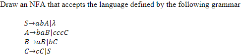 Solved Draw an NFA that accepts the language defined by the | Chegg.com