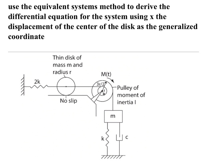 Solved Use the equivalent systems method to derive the | Chegg.com