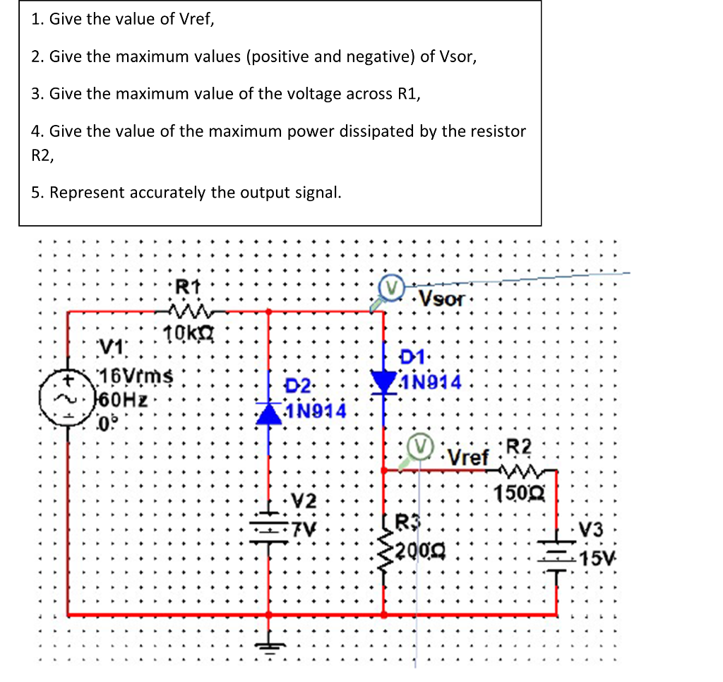 Solved 1. Give the value of Vref, 2. Give the maximum values | Chegg.com