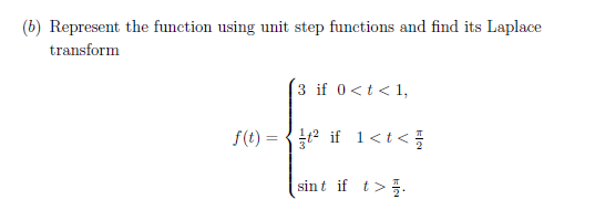 Solved (6) Represent the function using unit step functions | Chegg.com