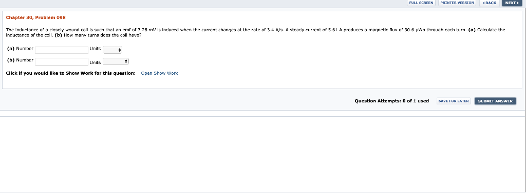 Solved FULL SCREEN PRINTER VERSTON BACK NEXT Chapter 30, | Chegg.com