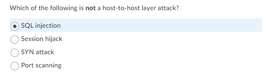 Solved Which of the following is not a host-to-host layer | Chegg.com