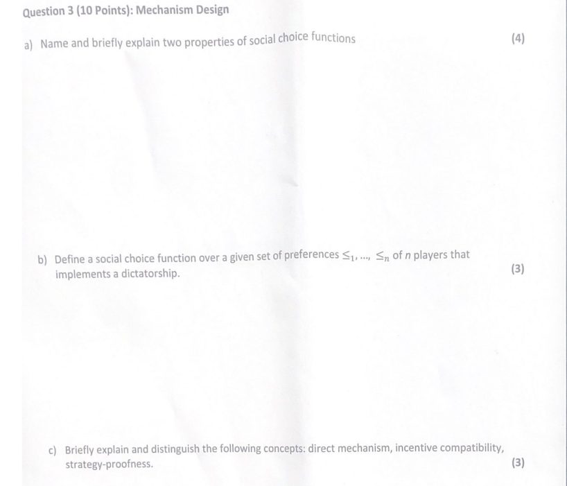 Solved Question 3 (10 ﻿Points): Mechanism Designa) ﻿Name and | Chegg.com