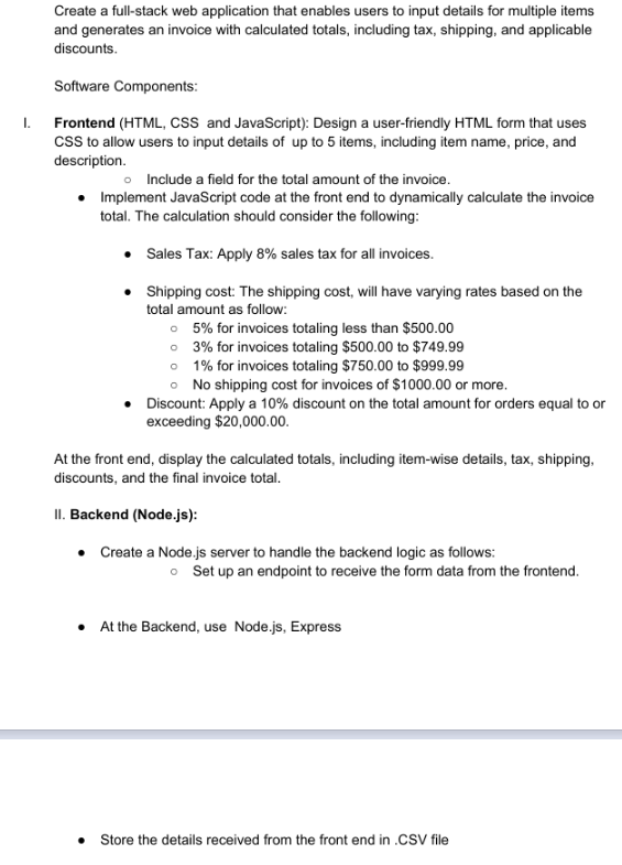 Solved Create a full-stack web application that enables | Chegg.com