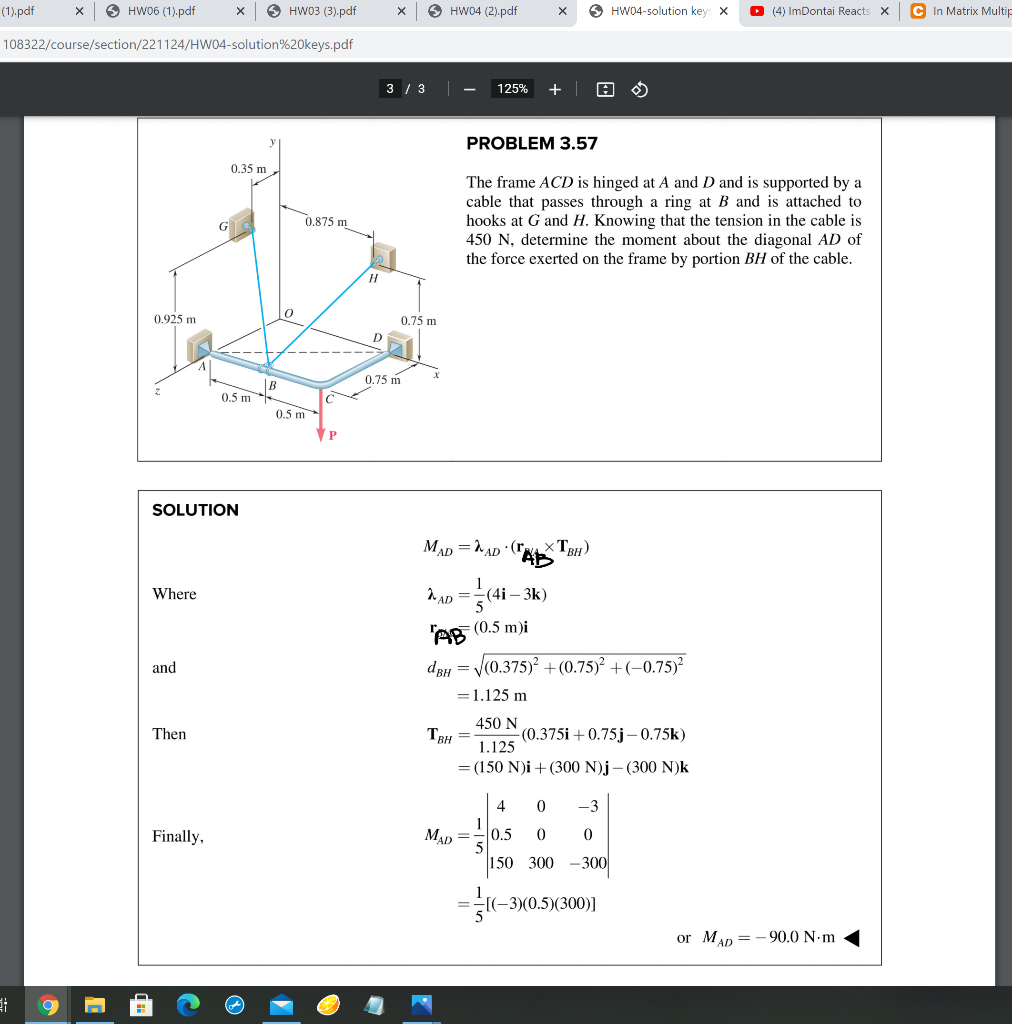 Solved how did they determine the moment arm to be from A to | Chegg.com