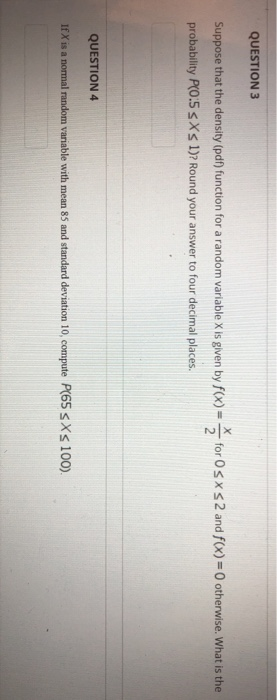 Solved QUESTION 3 Suppose that the density (pdf) function | Chegg.com