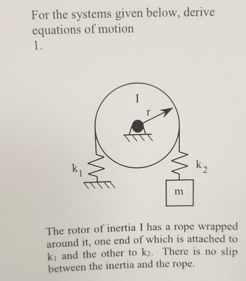 Solved For the systems given below, derive equations of | Chegg.com