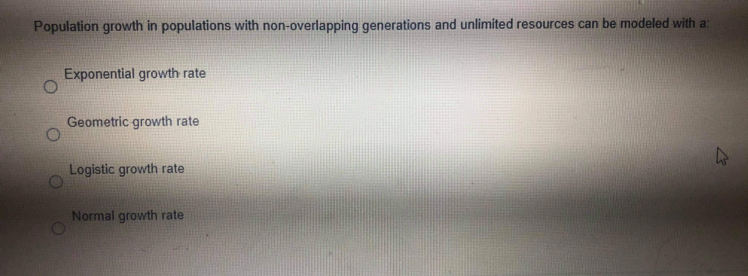 Solved Population growth in populations with non-overlapping | Chegg.com