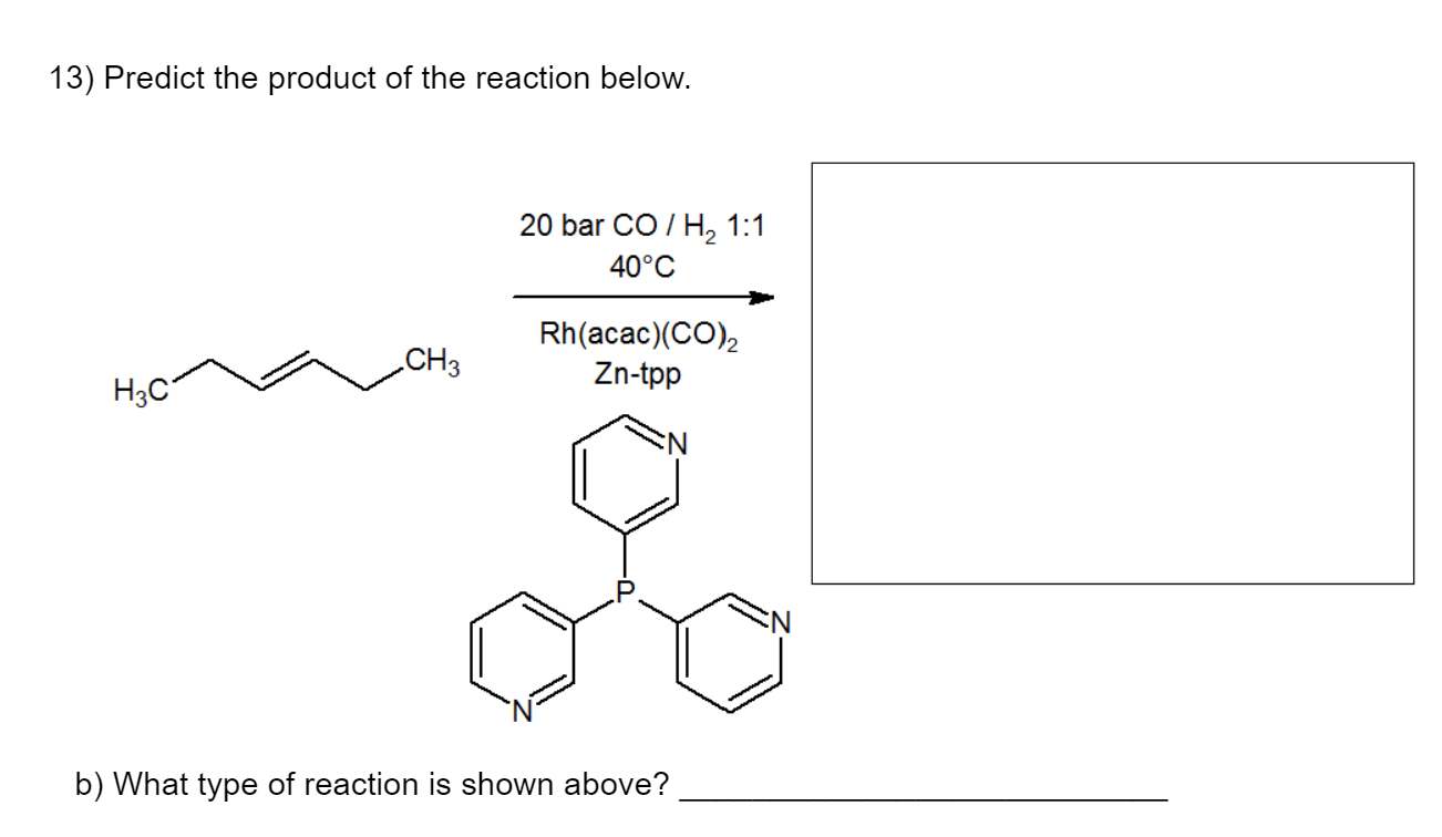 Solved Predict the product of the reaction below.Zn-tppb) | Chegg.com