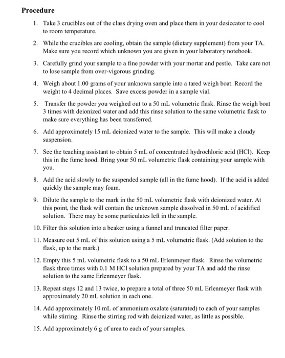 Solved CHEM 322 Experiment 2 Pre-lab exercises (typed) 1. | Chegg.com