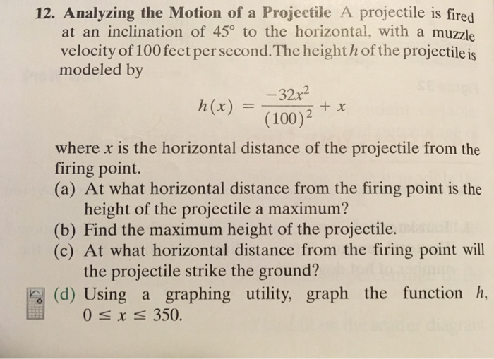 Solved 12. Analyzing the Motion of a Projectile A projectile | Chegg.com