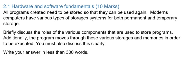 Solved 2.1 Hardware and software fundamentals (10 Marks) All | Chegg.com