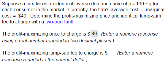Solved Suppose a firm faces an identical inverse demand | Chegg.com