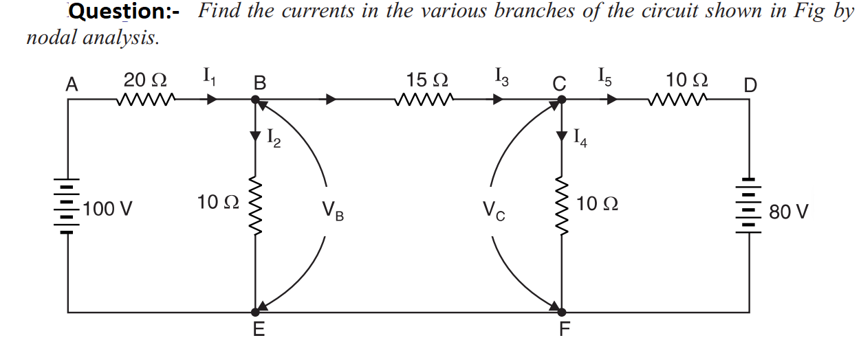 Solved Question:- Find the currents in the various branches | Chegg.com
