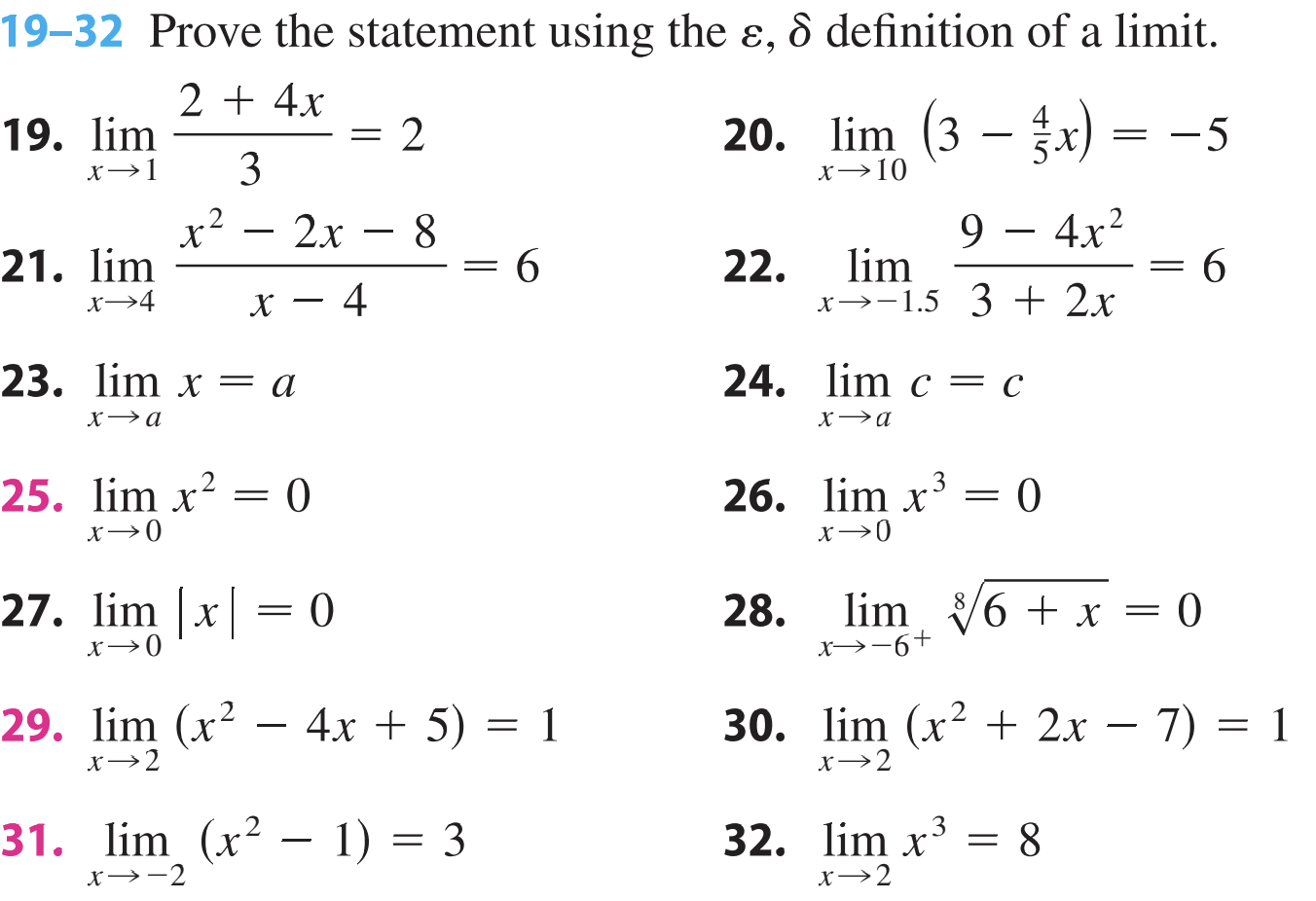 Solved 19–32 Prove the statement using the ε, d definition | Chegg.com