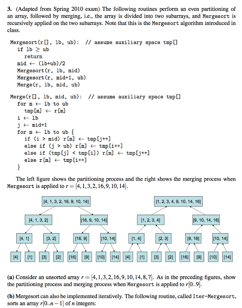 Solved An Array Followed By Merging Ie The Array Is 7697