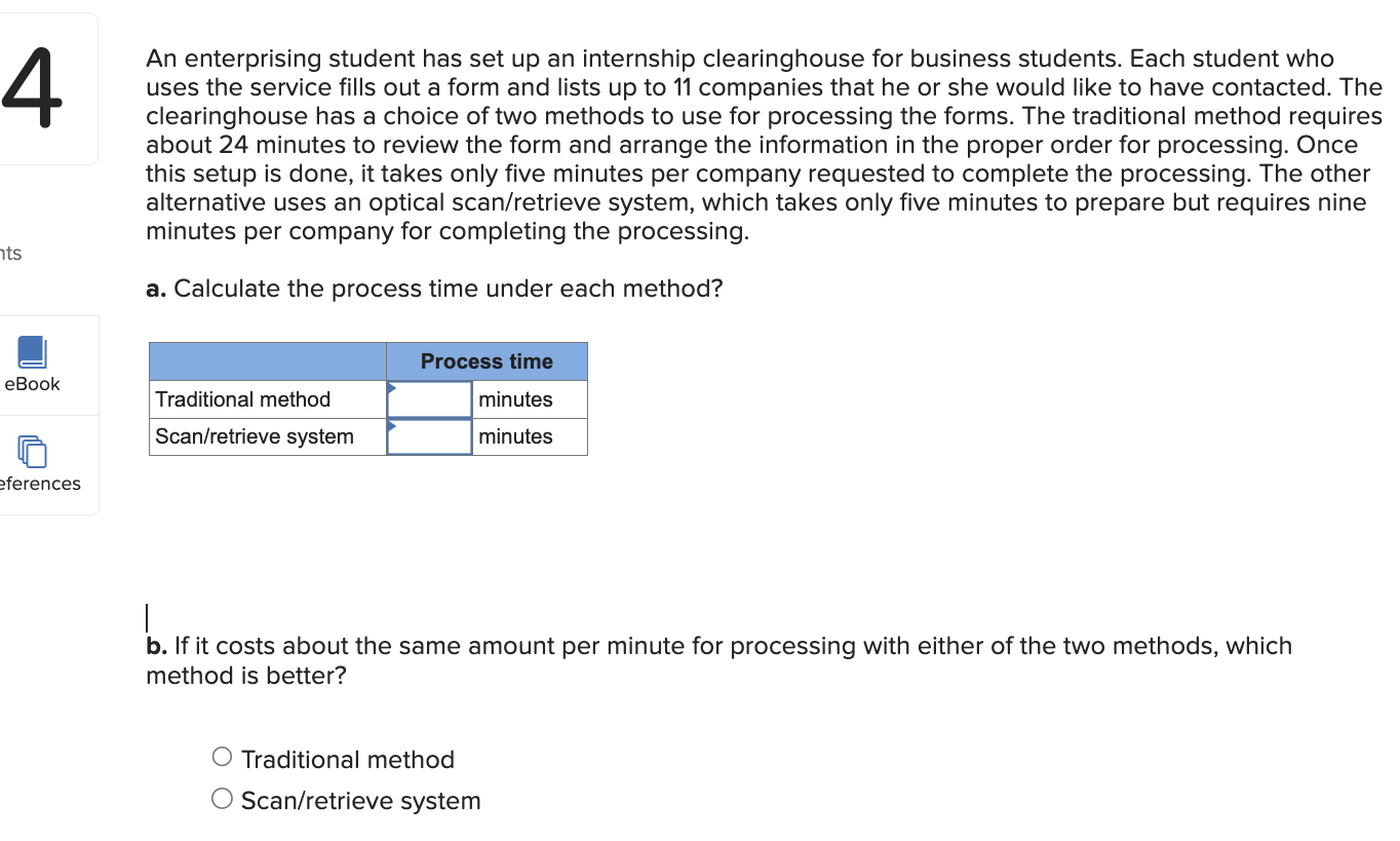 Solved An enterprising student has set up an internship | Chegg.com