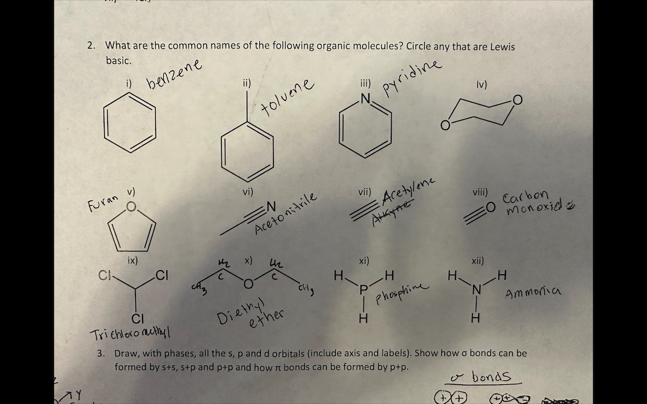Solved 2. What are the common names of the following organic | Chegg.com