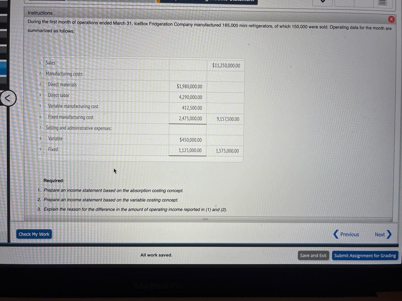 Solved During the first month of operations ended March 31 , | Chegg.com