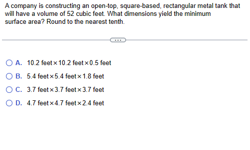 Solved A company is constructing an open-top, square-based, | Chegg.com