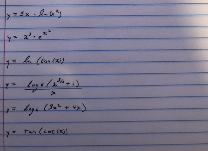 Solved Find the derivative for each. | Chegg.com