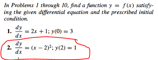 Solved In Problems 1 through 10, find a function y=f(x) | Chegg.com
