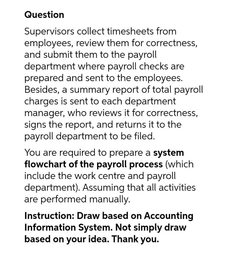Solved Question Supervisors collect timesheets from | Chegg.com
