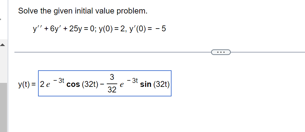 Solved Solve the given initial value problem. | Chegg.com