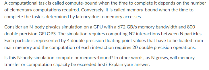 Solved A computational task is called compute-bound when the | Chegg.com