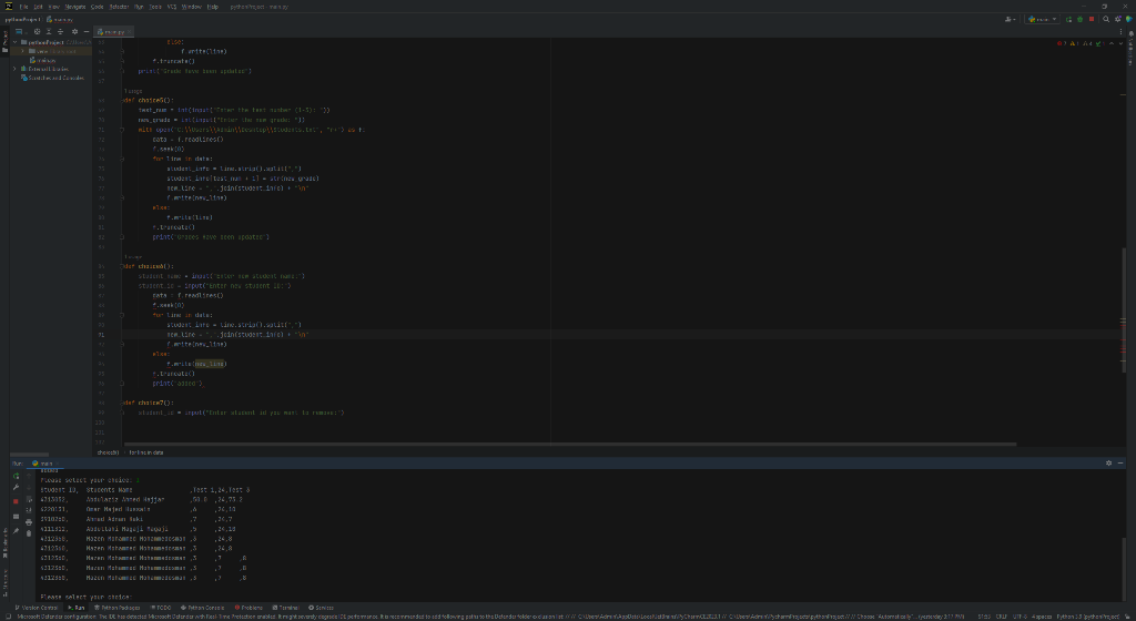 Solved i have a students grade system and i'm almost | Chegg.com
