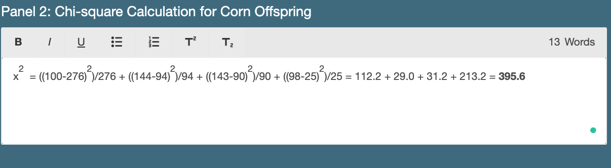 Solved Panel 2: Chi-square Calculation for Corn Offspring В | Chegg.com