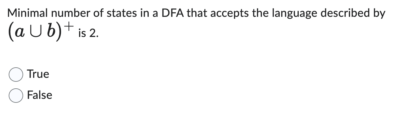 Solved Minimal number of states in a DFA that accepts the | Chegg.com