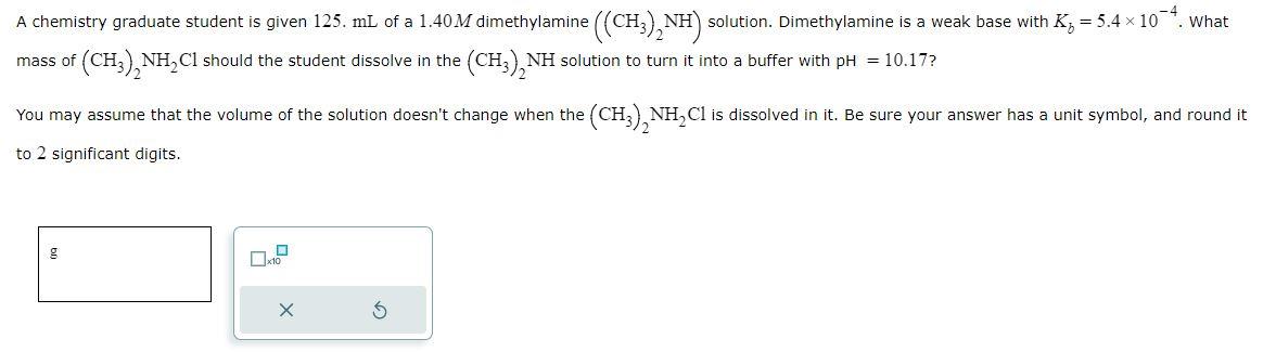 Solved A chemistry graduate student is given 125.mL of a | Chegg.com