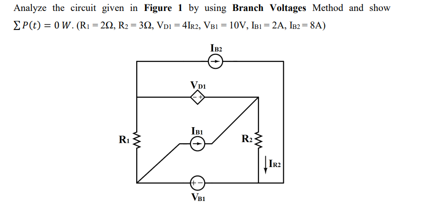 Solved Analyze the circuit given in Figure 1 by using Branch | Chegg.com
