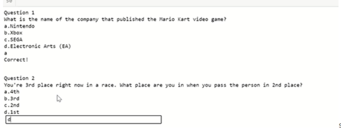 Solved Create a quiz program using all the questions | Chegg.com