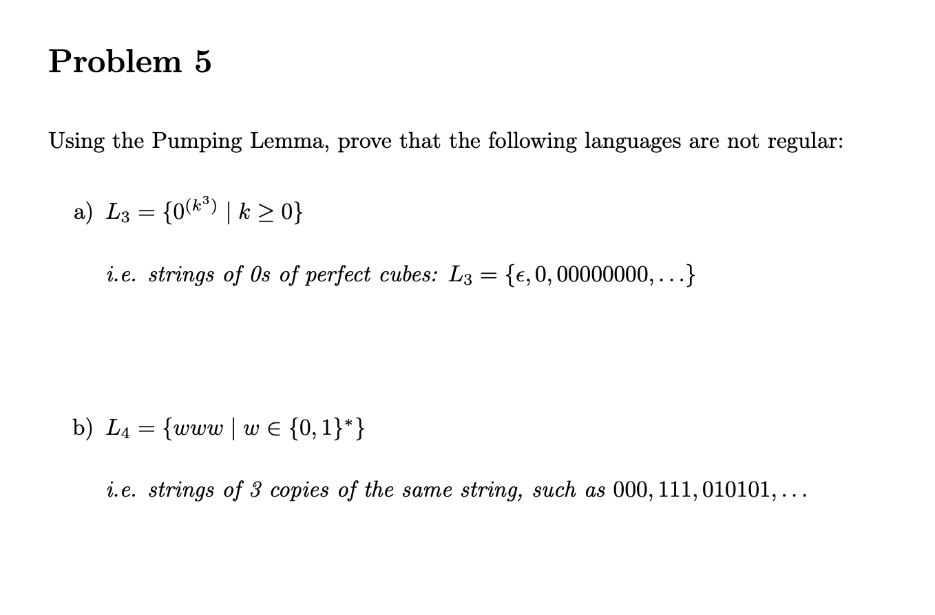 Solved Using the Pumping Lemma, prove that the following | Chegg.com