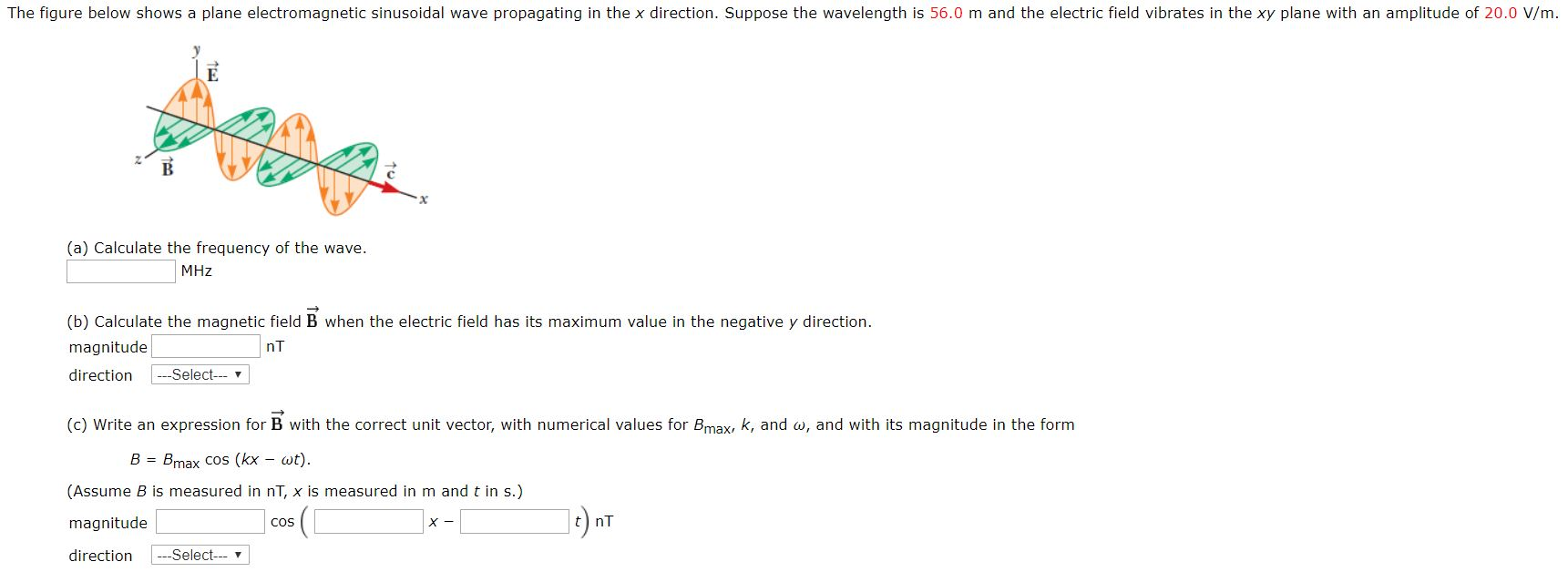Solved The Figure Below Shows A Plane Electromagnetic