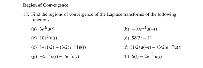 Solved Region of Convergence 18. Find the regions of | Chegg.com