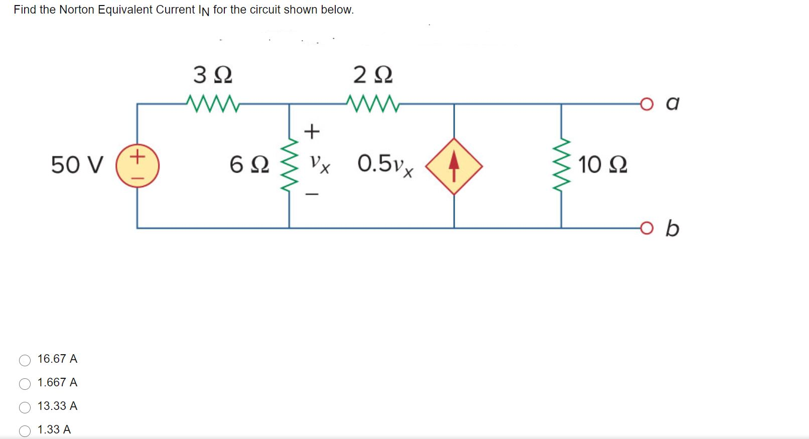 Solved Find the Norton Equivalent Current In for the circuit | Chegg.com