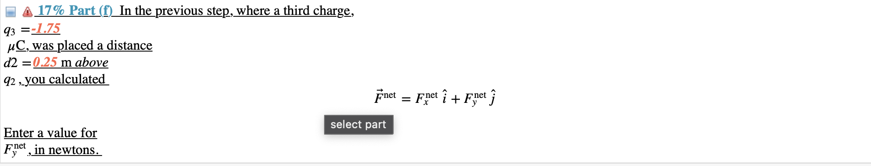 Solved (20\%) Problem 3: A charge q2=12.0μC appears a | Chegg.com