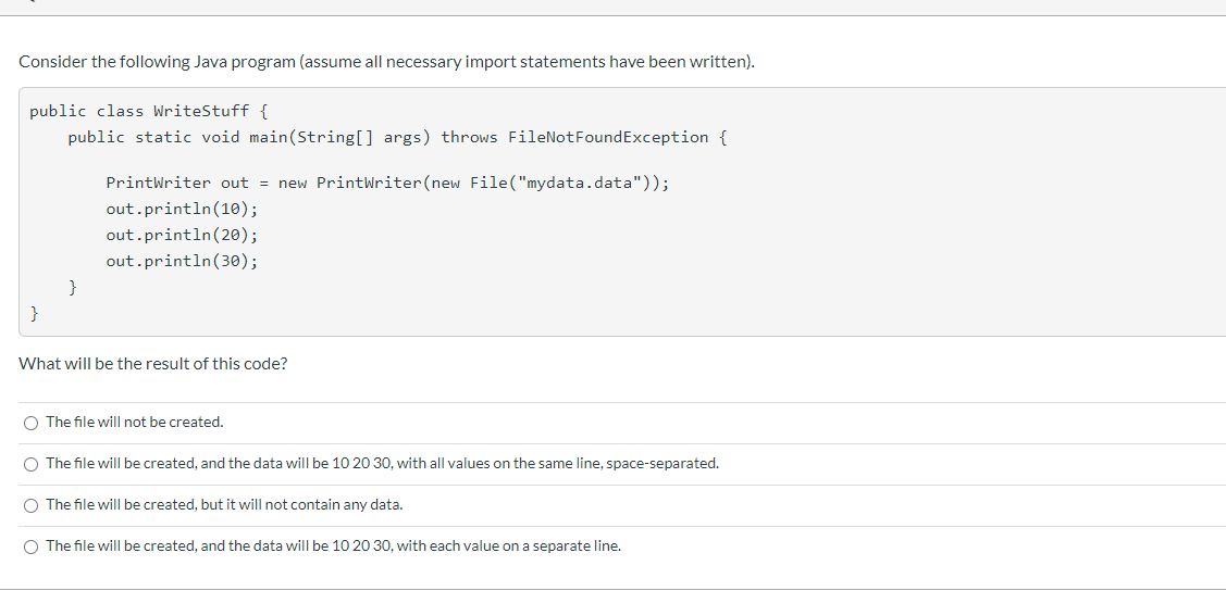 Solved Consider the following Java program (assume all | Chegg.com