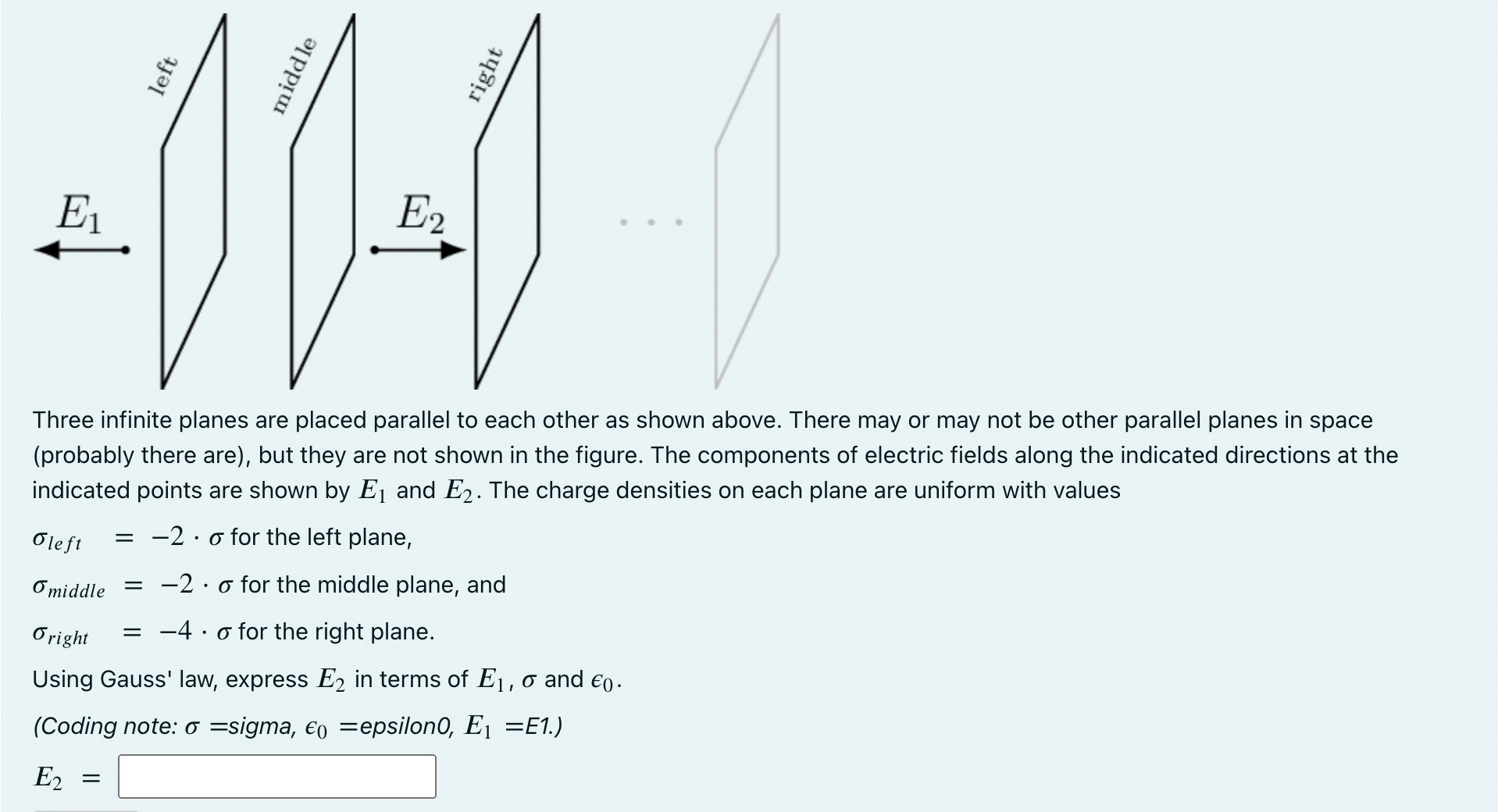Solved Three infinite planes are placed parallel to each | Chegg.com