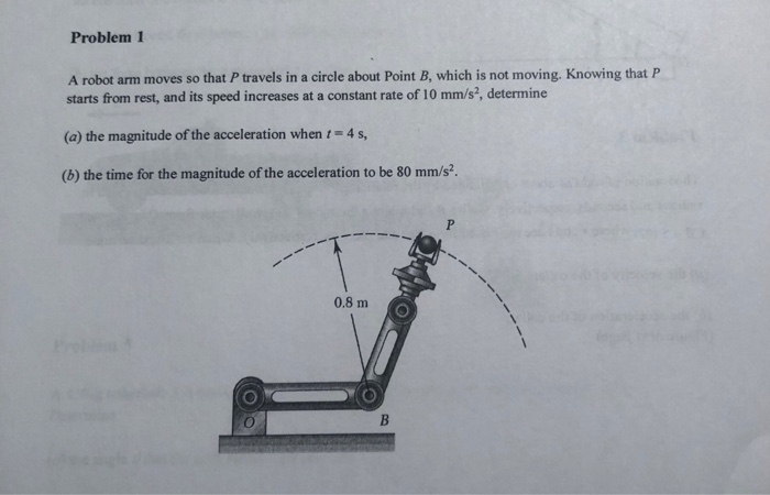 Solved Problem 1 A robot arm moves so that P travels in a | Chegg.com
