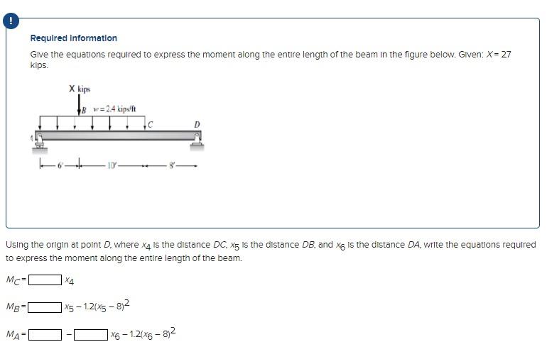 Solved Required Information Give the equations required to | Chegg.com