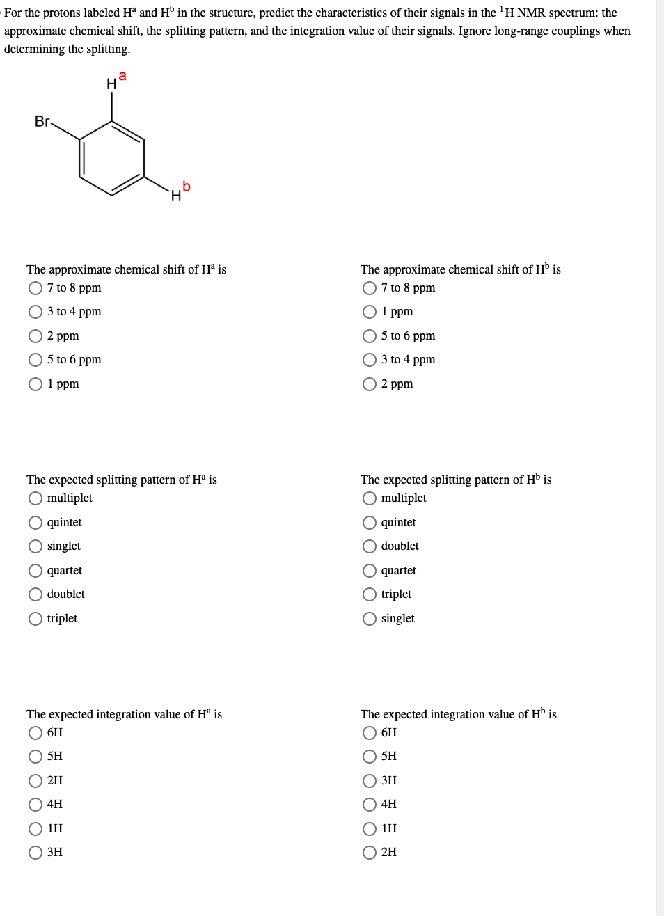 Solved For the protons labeled \( \mathrm{H}^{\mathrm{a}} \) | Chegg.com