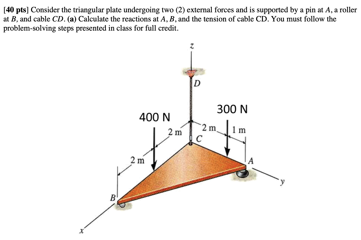 Solved [40 pts] Consider the triangular plate undergoing two | Chegg.com