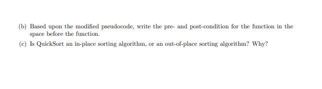 Solved 4. (10 pts) (QuickSort) Given the following | Chegg.com
