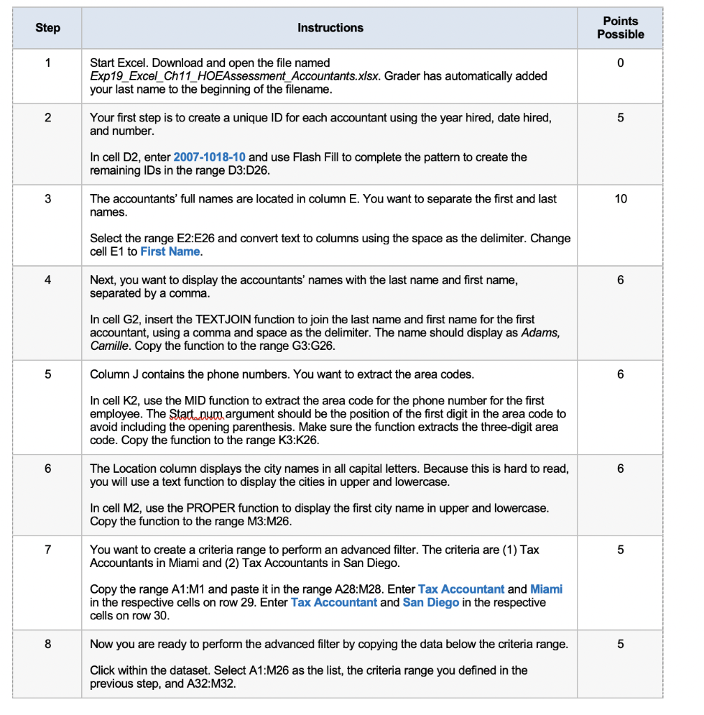 solved-step-instructions-points-possible-1-0-start-excel-chegg