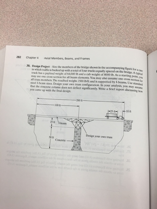 Design Project Size the members of the bridge shown | Chegg.com